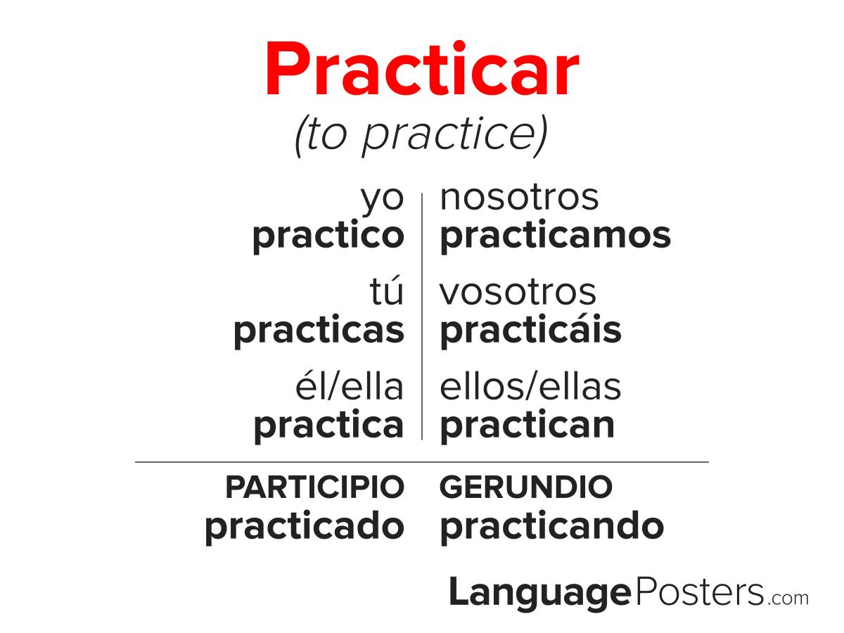 Practicar Conjugation English Spanish Verb Conjugation Chart